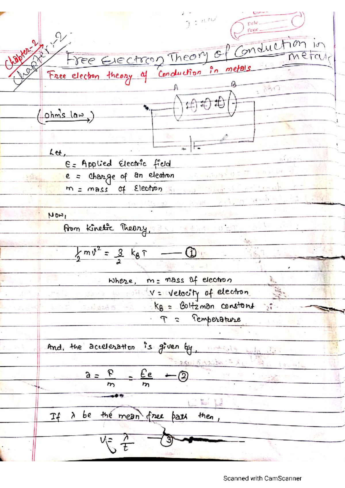 EEM 0013 - Chapter 2: Free Electron Theory of Conduction in Metals ...