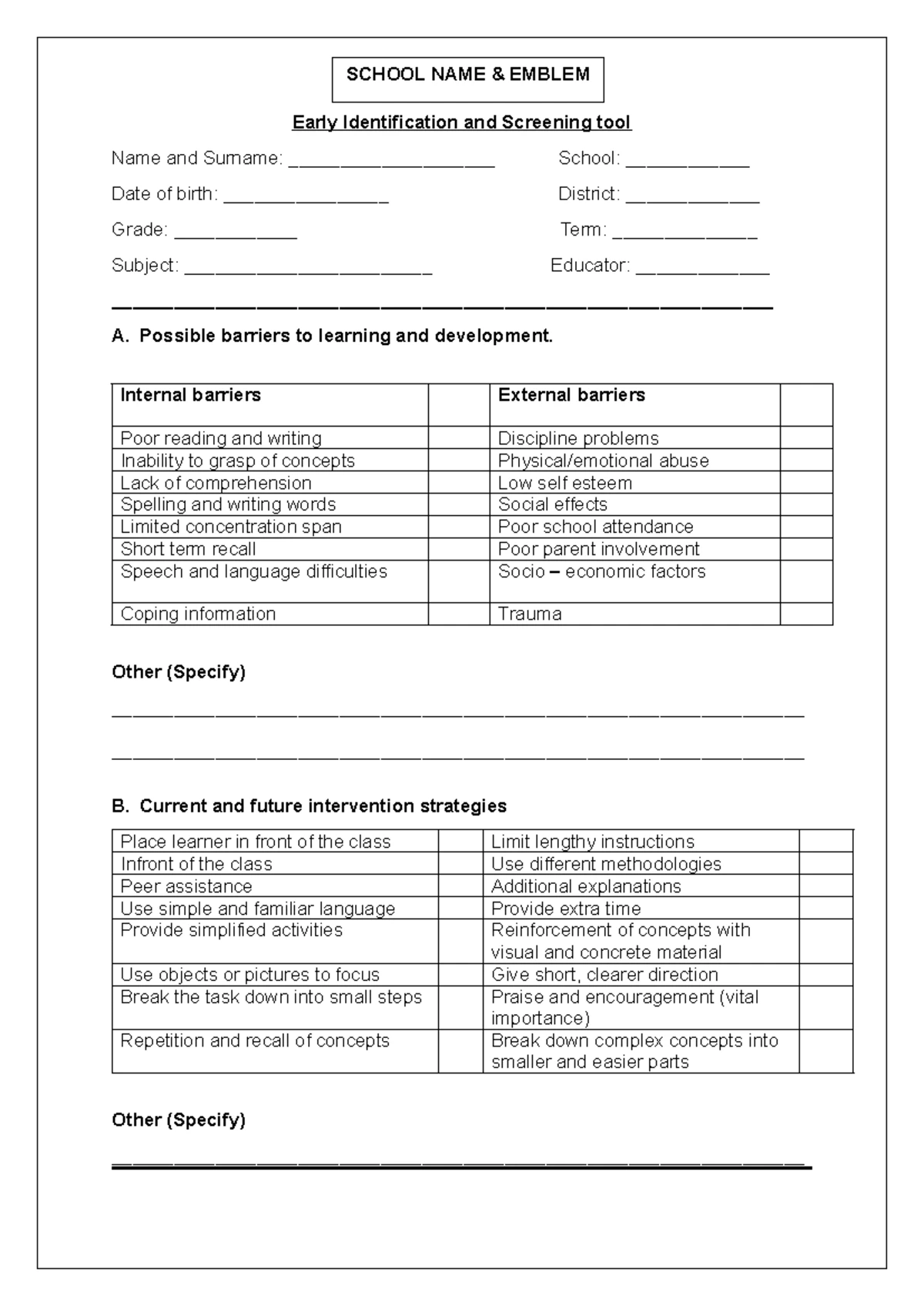 Grade 6 Geography Exam Test - June 2022 Assessment Document - Studocu