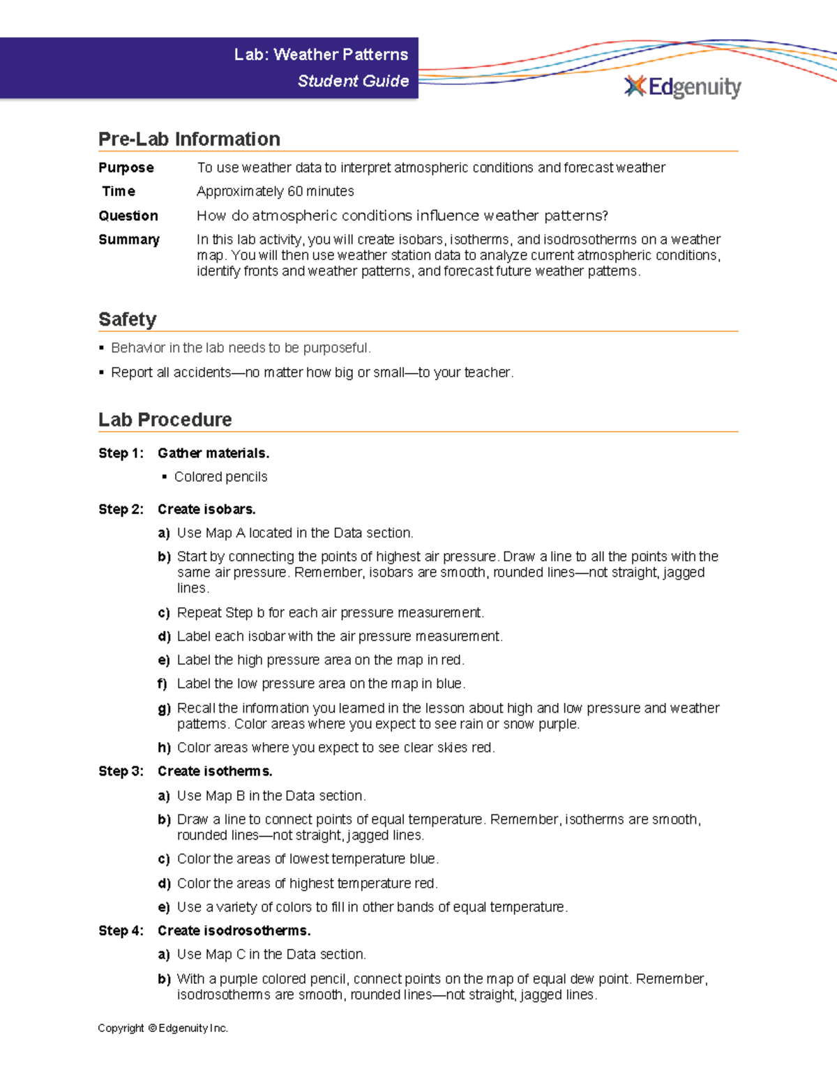 Weather Patterns Lab: Student Guide for Atmospheric Analysis - Studocu