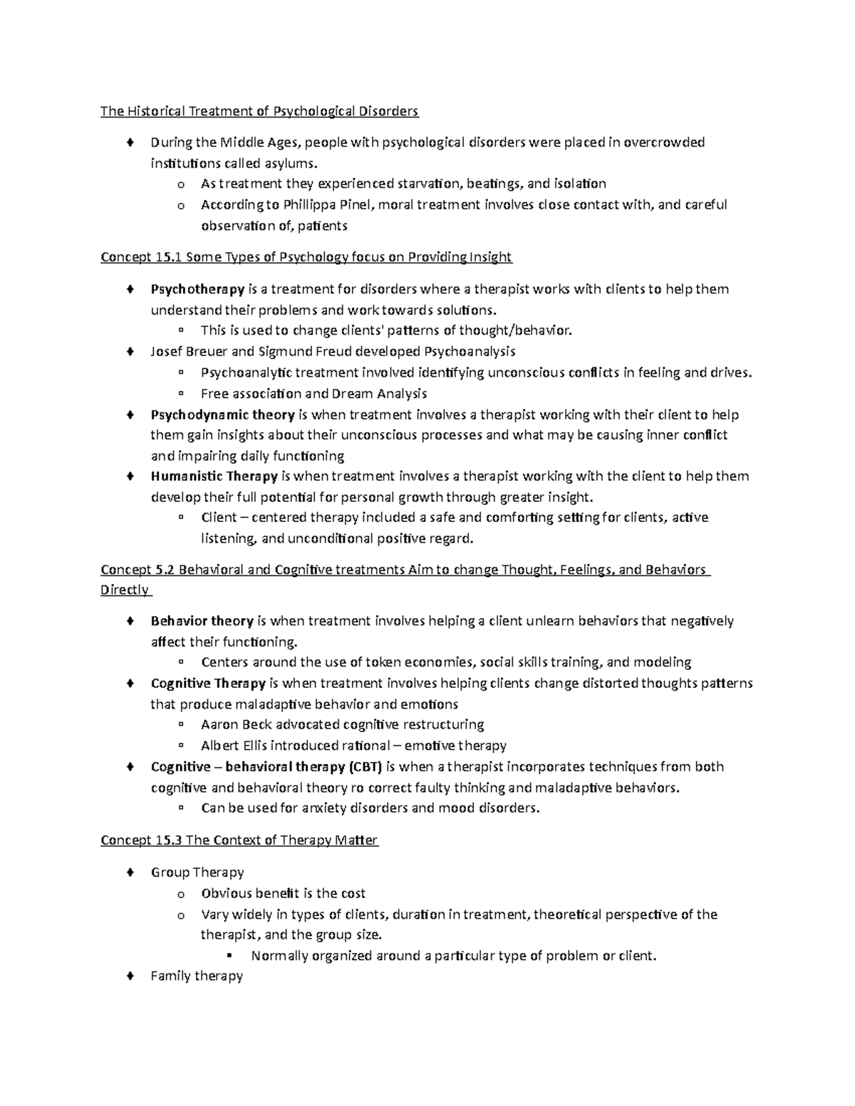 Psych 15: Historical and Modern Treatments of Psychological Disorders ...