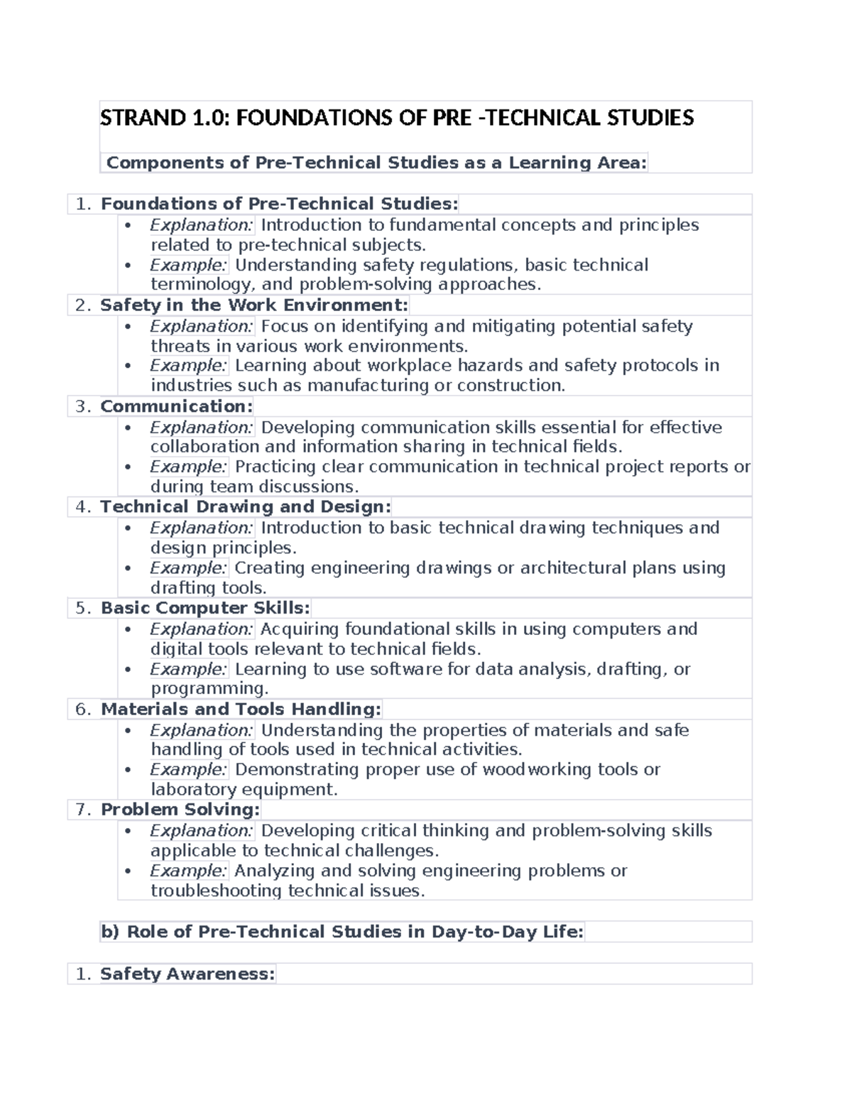 Grade 7 Pre-Technical Studies Notes: Foundations, Safety, and Skills ...
