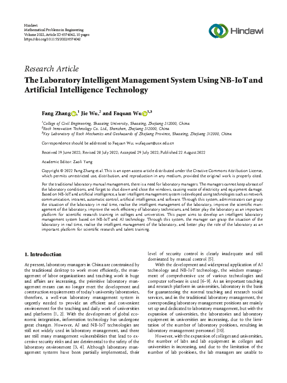 Intelligent Lab Management System Using AI Technology - 2022 - Studocu