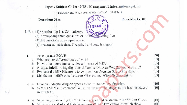MIS 42088 Final Exam Notes - Management Information Systems - Studocu