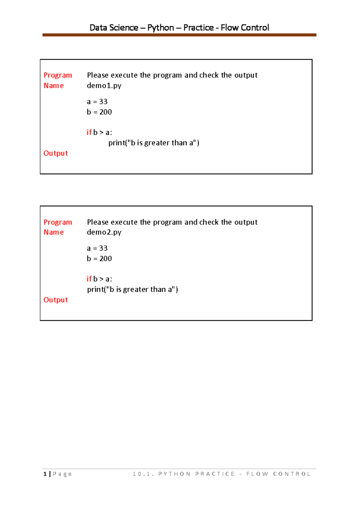 Data Science 9.1 Flow Control Examples in Python - Studocu