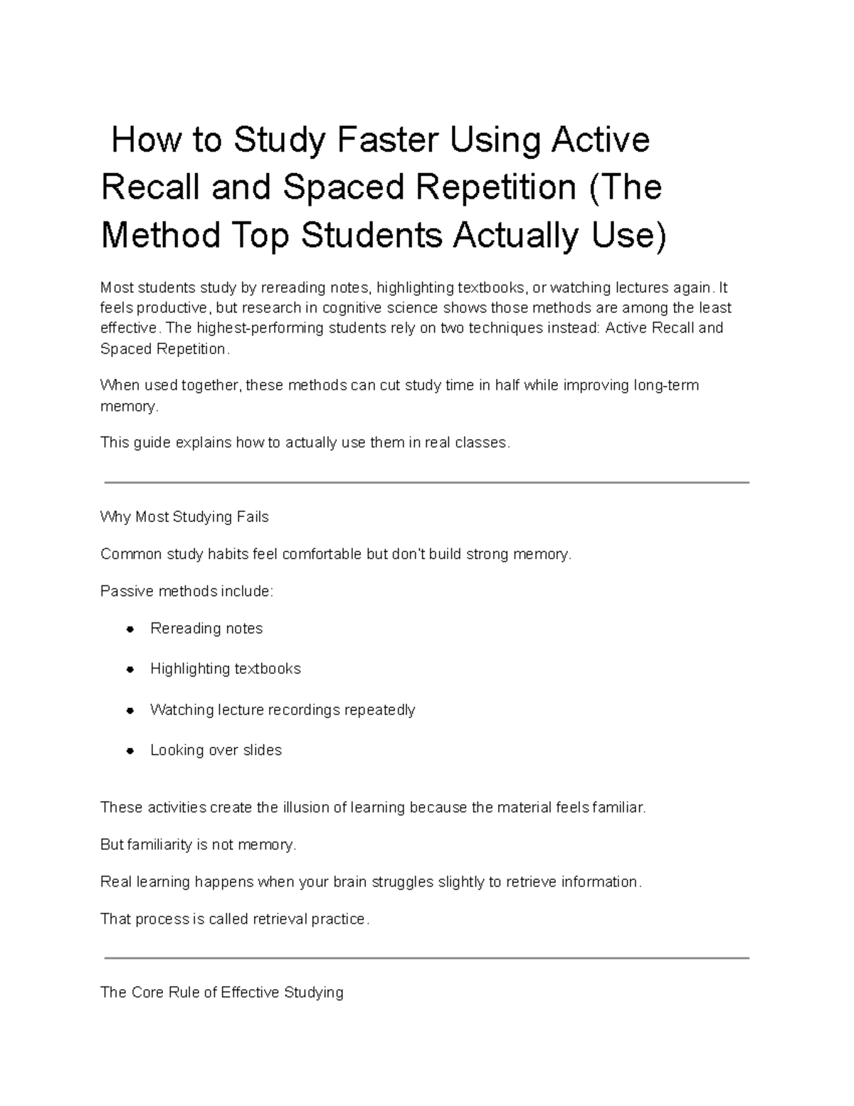 Effective Study Techniques: Active Recall & Spaced Repetition Guide ...