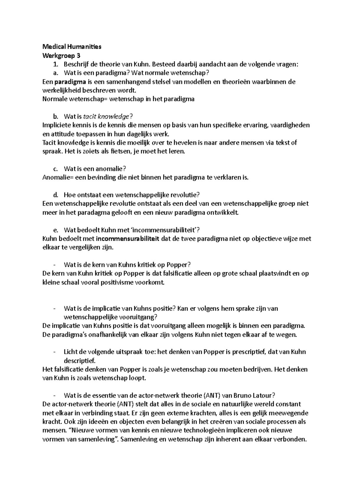 Medical Humanities Werkgroep 3: Kuhn, Vaccinatie en Volksgezondheid ...