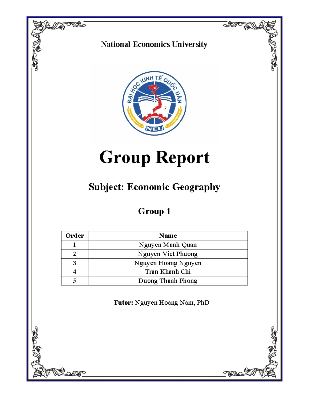 Group 1's Report - Summary Triết học Mác Lênin - National Economics ...