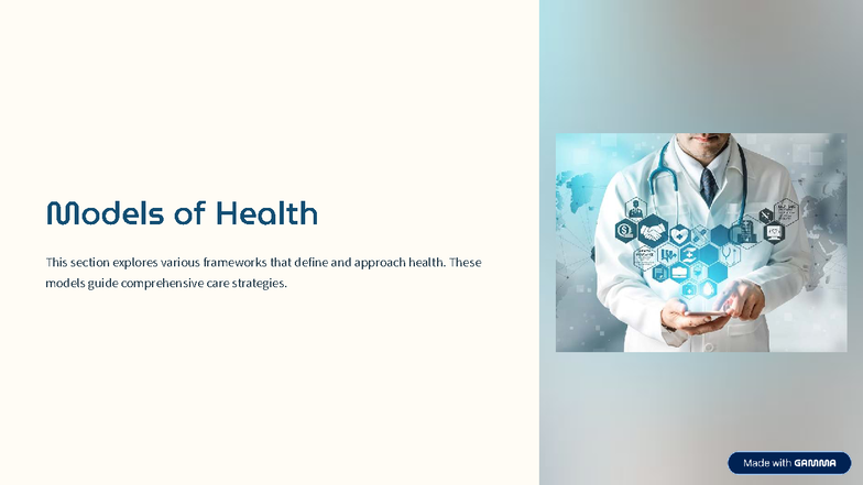 UNIT 3 - Comprehensive Health Models: Frameworks & Approaches - Studocu