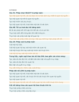 CSDL 60TH3 (1) - ôn tập có đáp án có thể tham khảo bài này - ÔN TẬP CƠ SỞ DỮ LIỆU 60TH 20h15p ...