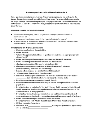 GN 301 – Module 4 Guided Notes on Biochemical Pathways & Disorders - GN ...