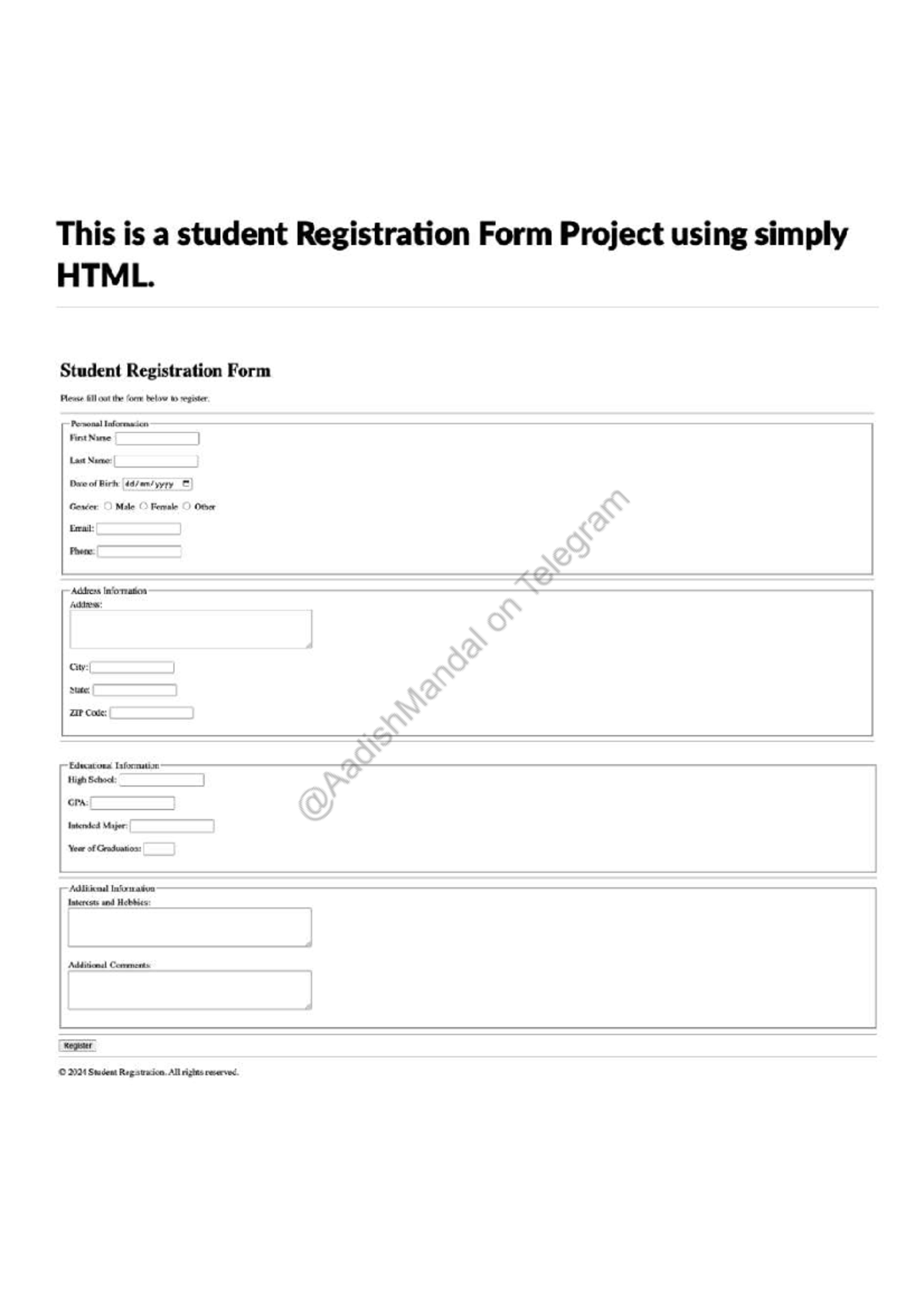 Java UI Project: Student Registration Form Design - Studocu
