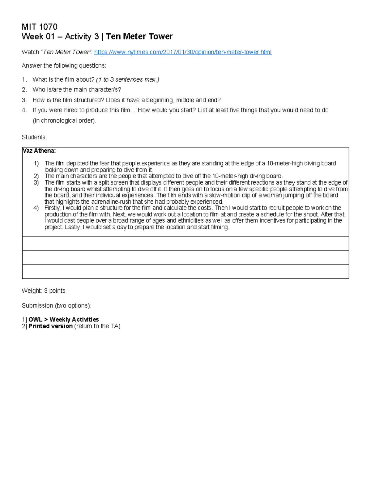 W01 Activity 3 - Ten Meter Tower - MIT 1070 Week 01 – Activity 3 | Ten ...