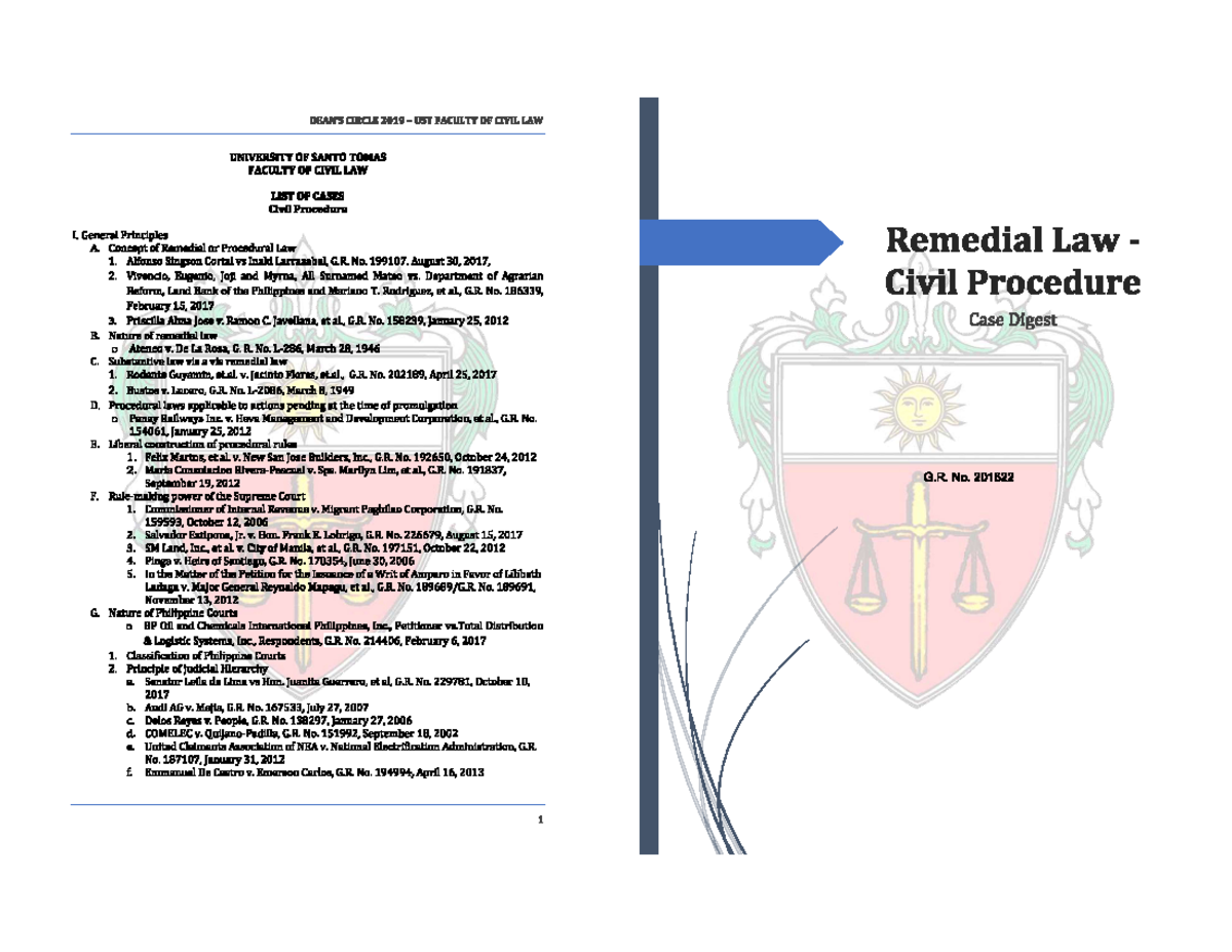 UST Civil Procedure Notes: Key Concepts and Insights - Studocu