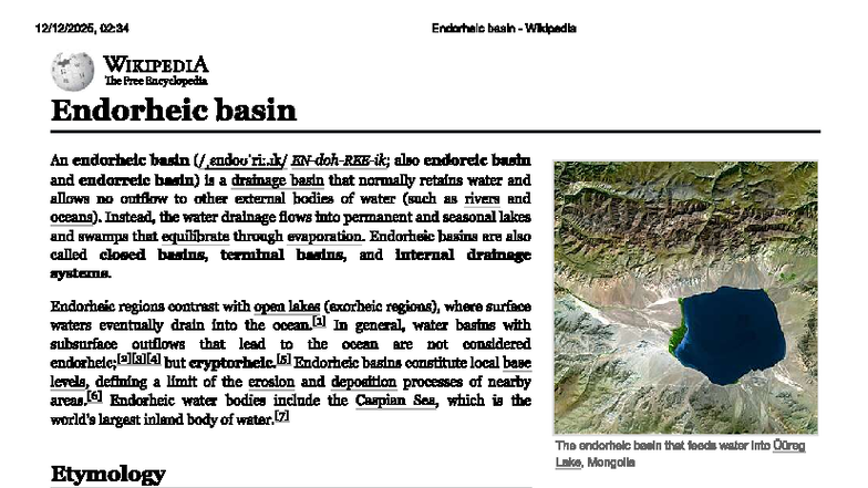 02:34 Endorheic Basin Overview and Characteristics - Studocu