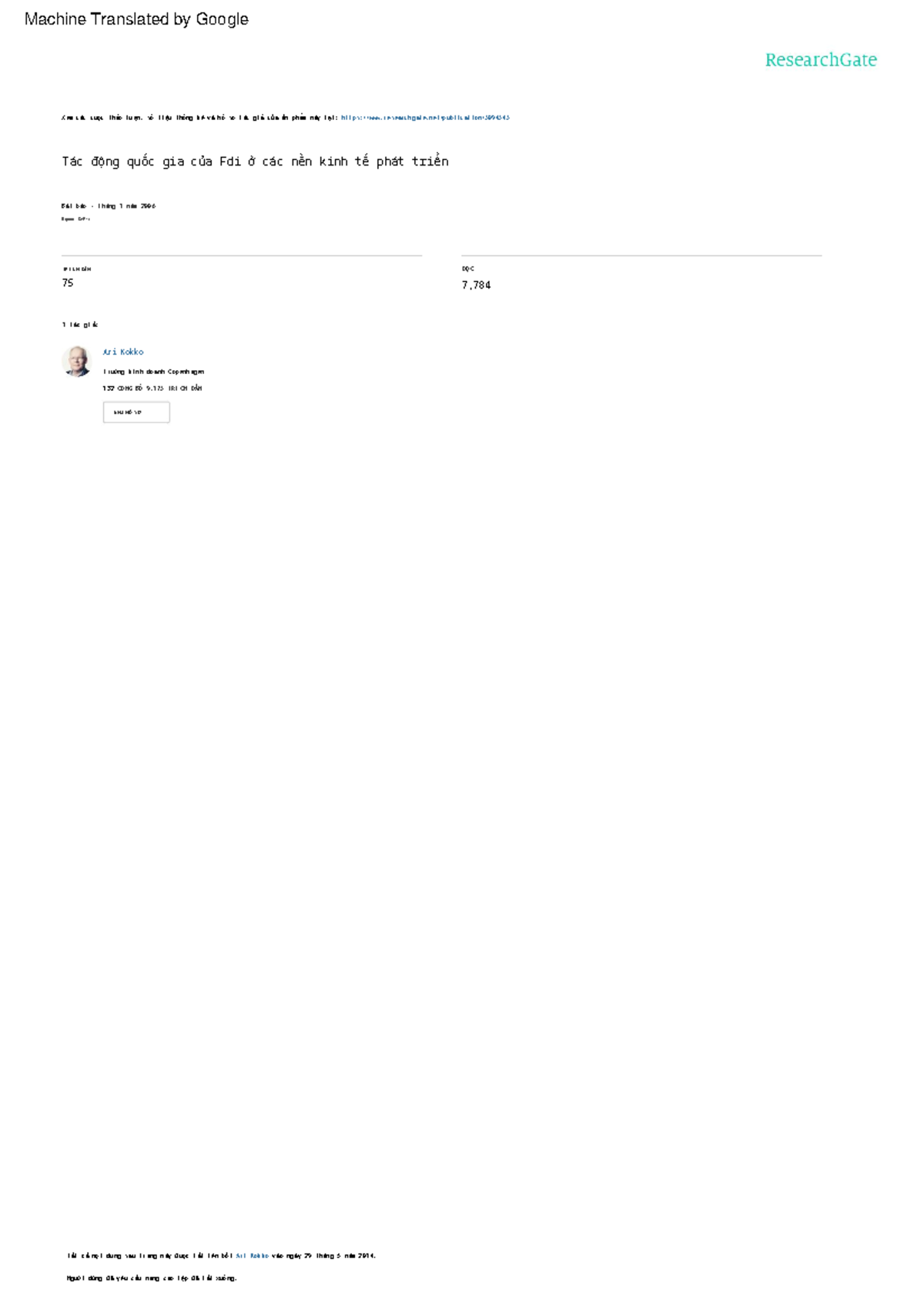 Eijswp 0225 - Summary Kinh tế vi mô - ####### 75 7, Ari Kokko TRÍCH DẪN ...