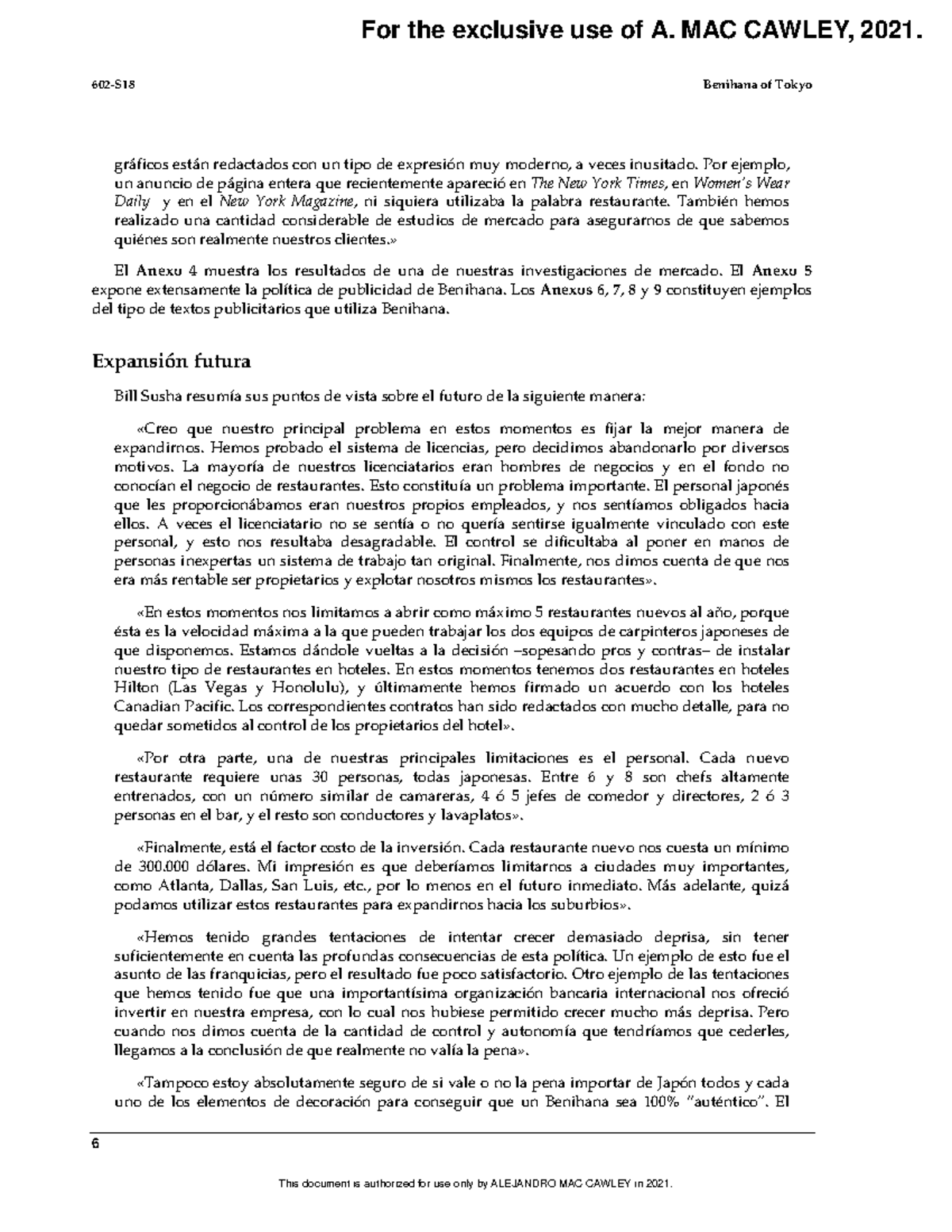 Benihana-6 - dadadad - 602-S18 Benihana of Tokyo 6 gráficos están redactados con un tipo de ...