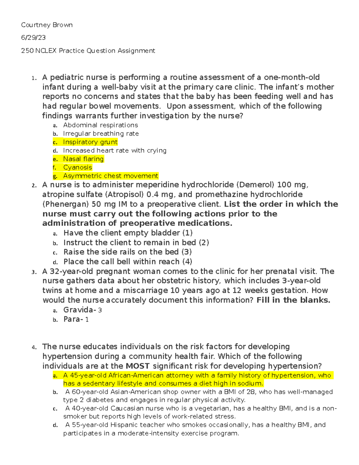 250 NCLEX Practice Questions for Nursing Success - Studocu