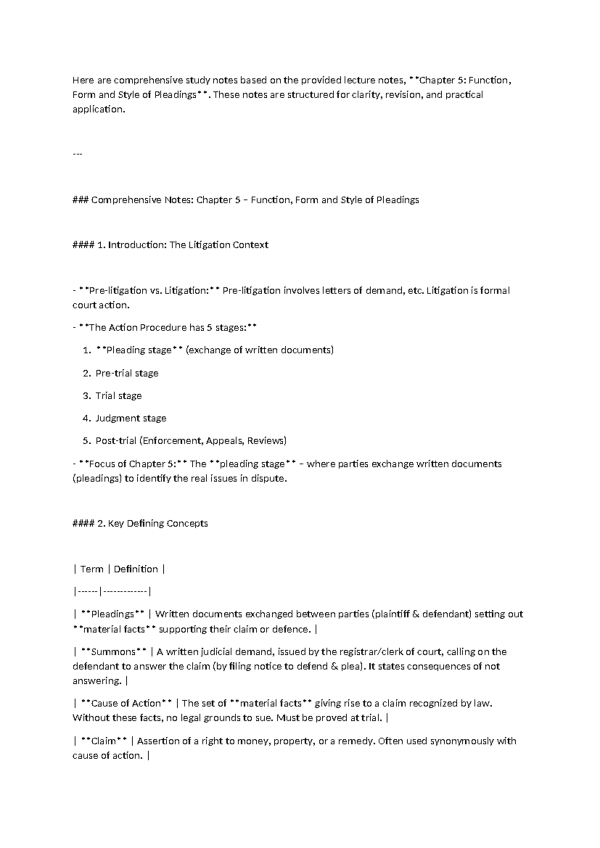 Comprehensive Study Notes: Chapter 5 - Function, Form & Style of ...