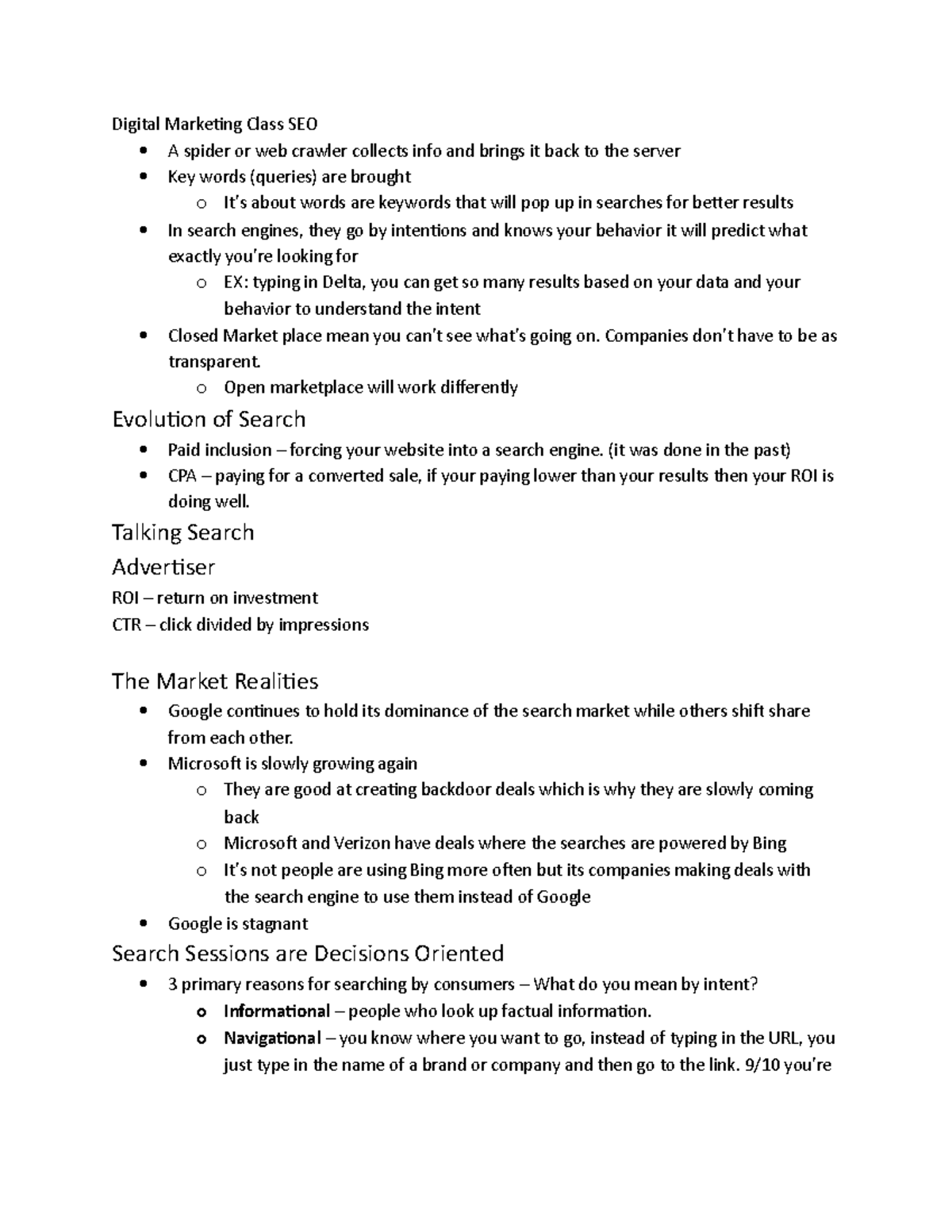 Digital Marketing Class SEO - Companies don’t have to be as transparent ...