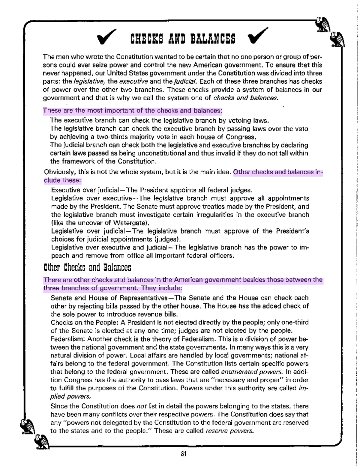 Checks and Balances in the U.S. Government: A Comprehensive Overview ...