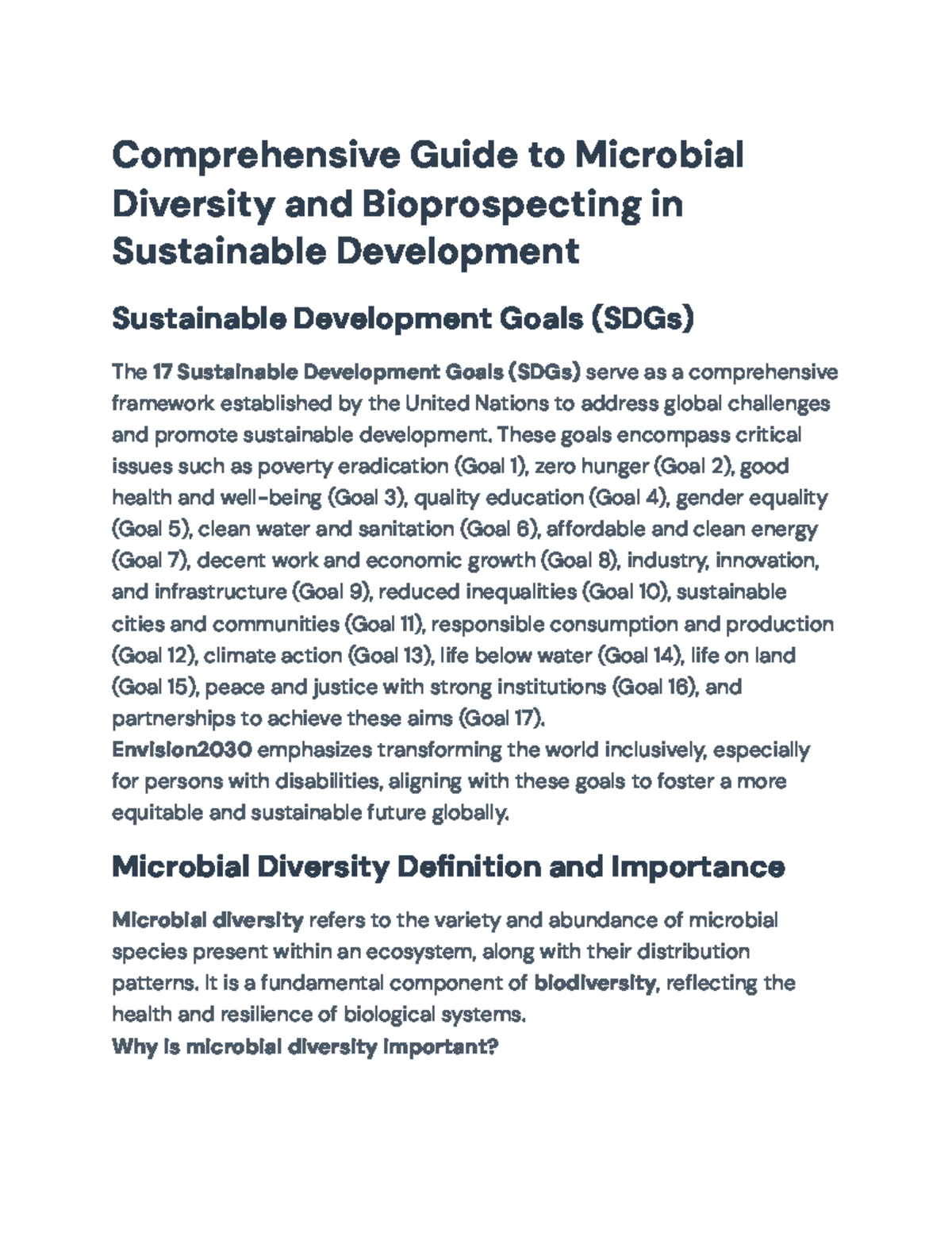 Comprehensive Guide to Microbial Diversity & Bioprospecting for SDGs ...