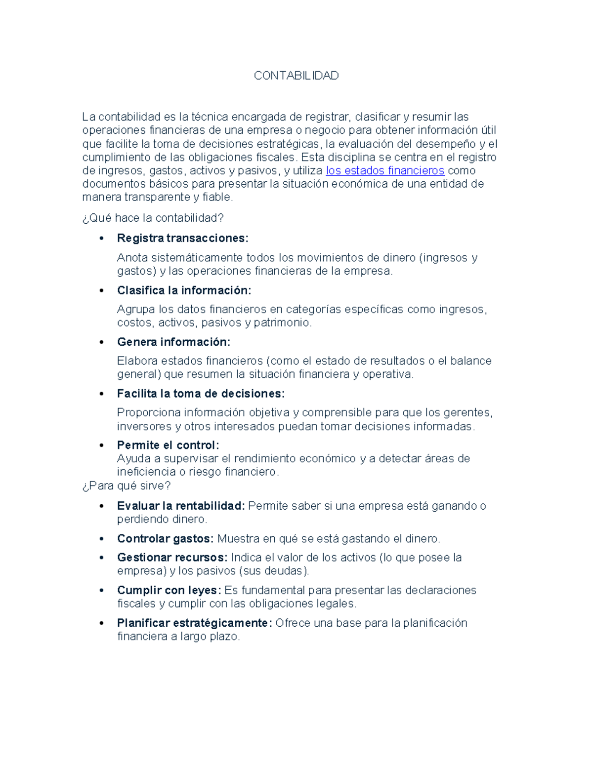 Contabilidad: Fundamentos y Funciones Esenciales (Contab) - Studocu