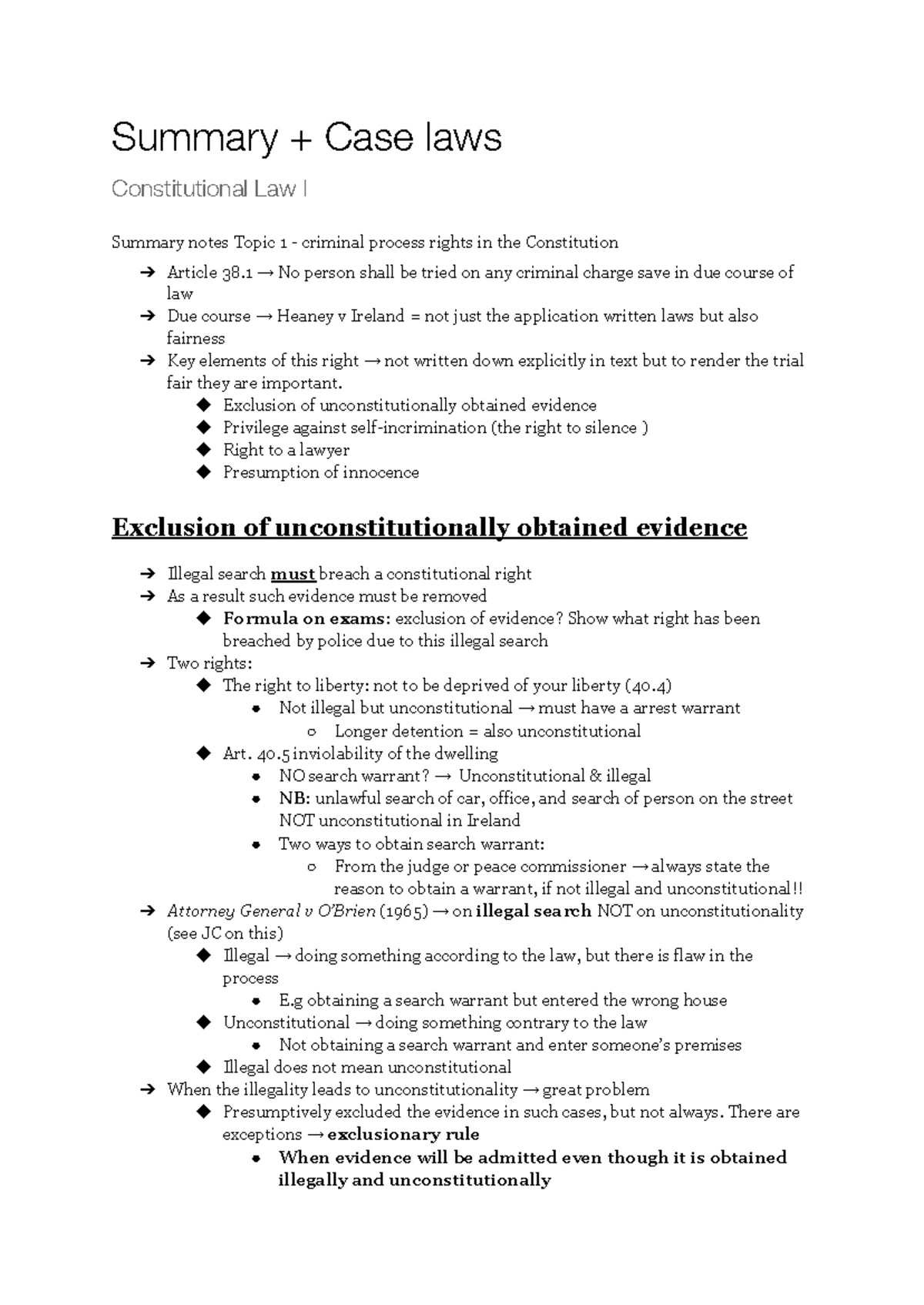Constitutional Law Case Summaries - File under: Case: Facts: Law ...
