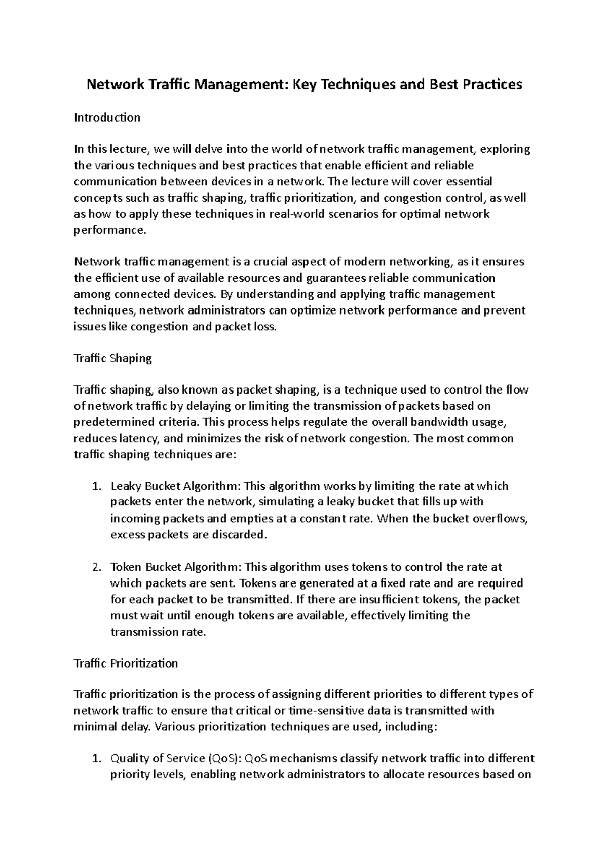 Network Traffic Management- Key Techniques and Best Practices - Network Traffic Management: Key ...