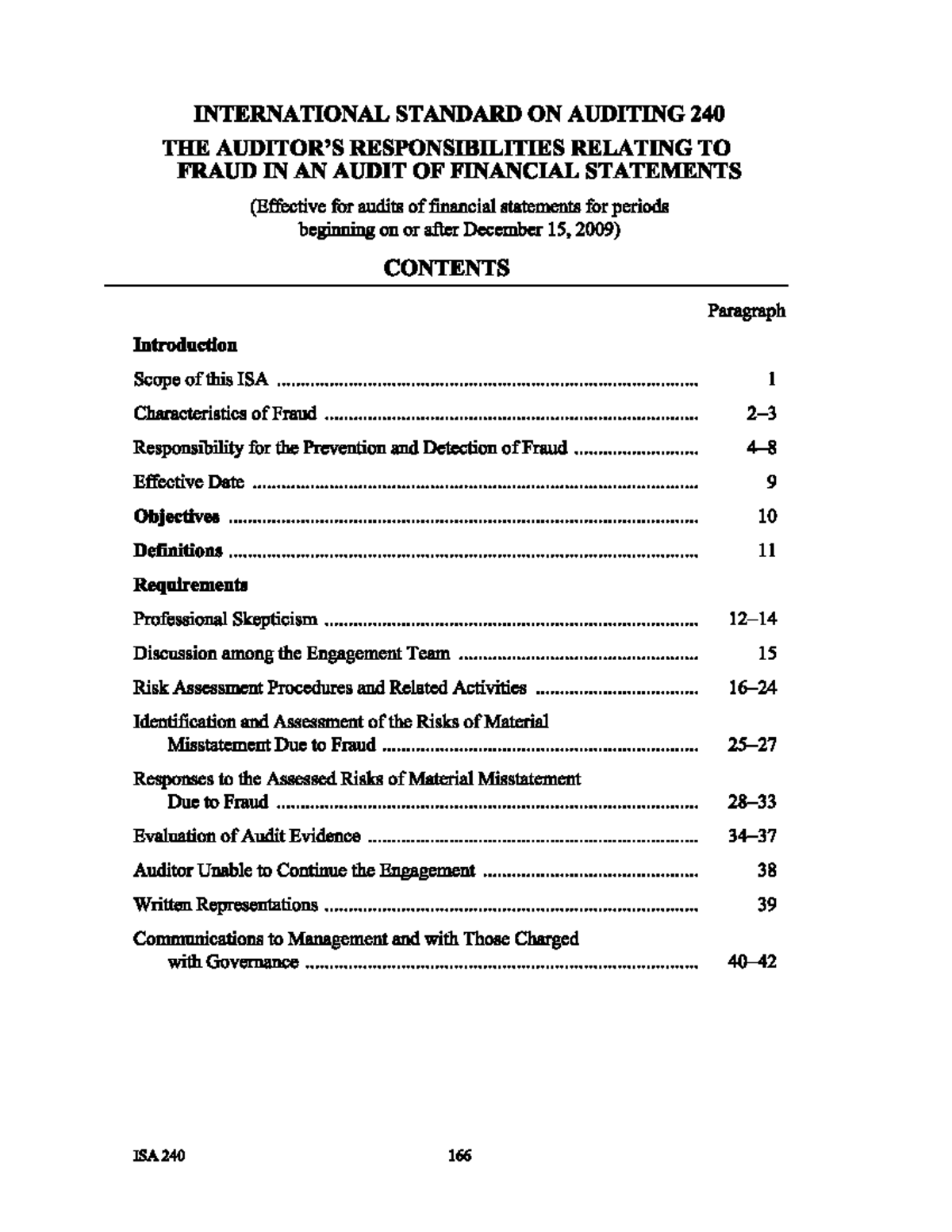 ISA 240 - Fraud Responsibilities in Financial Statement Audits - Studocu