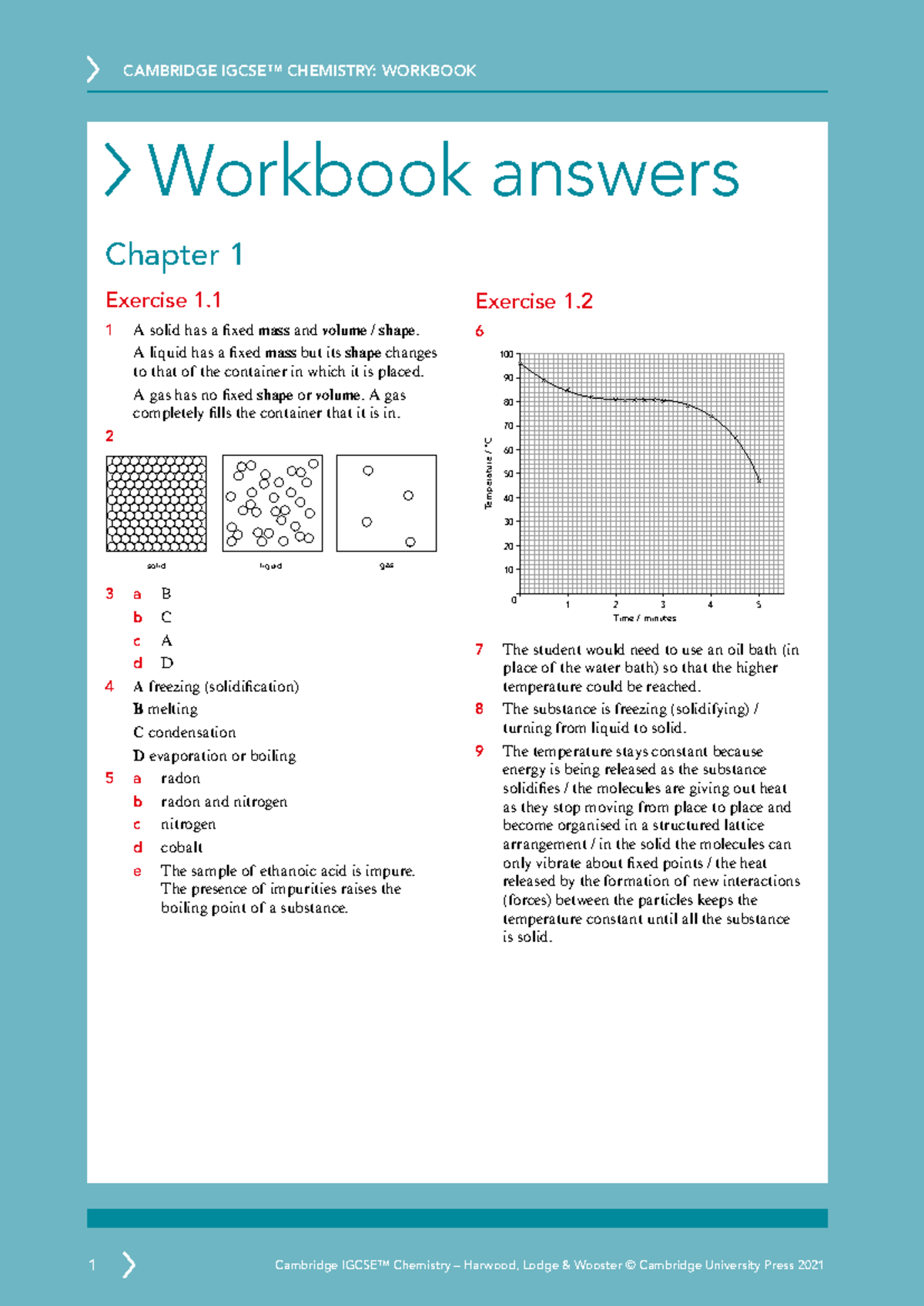 CAMBRIDGE CHEMISTRY: WORKBOOK Chapter 1 & 2 Exercises and Answers - Studocu