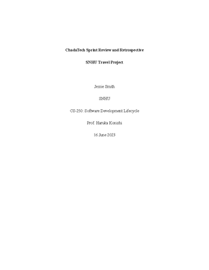 CS250 - SNHU - Software Development Lifecycle - Studocu