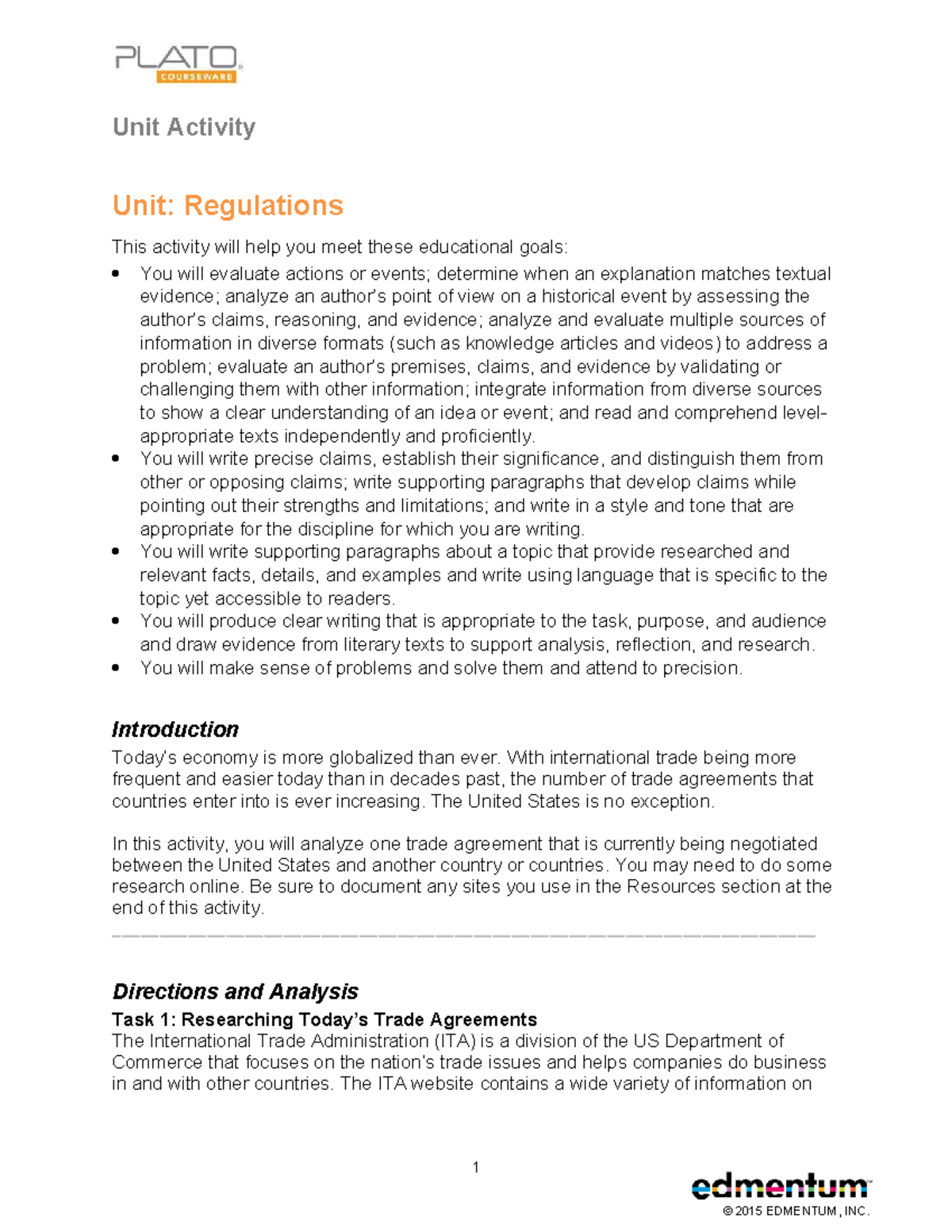 Unit 4 Activity: Analyzing Trade Agreements in Economics - Studocu