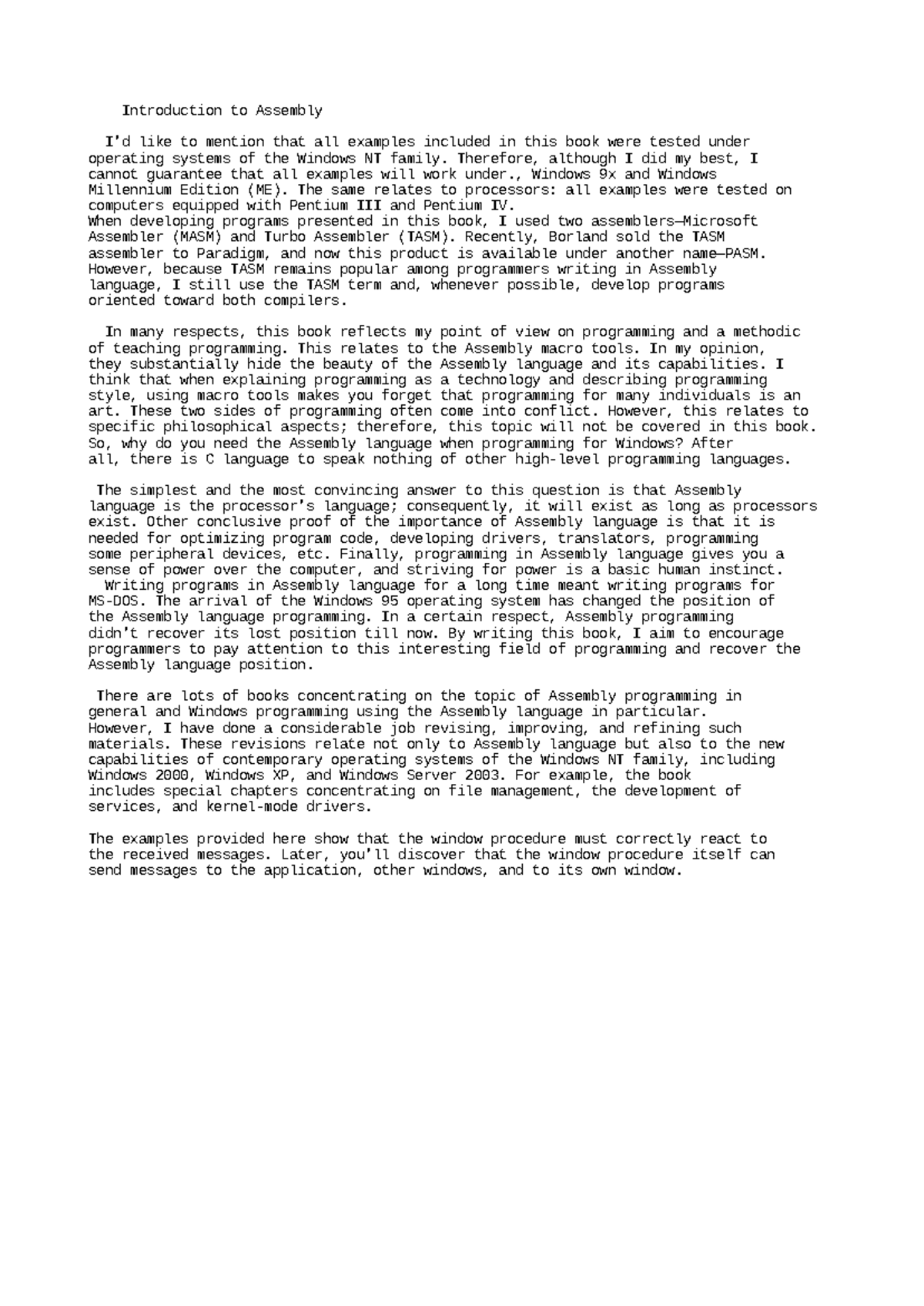 Introduction to Assembly Language Programming for Windows Systems - Studocu