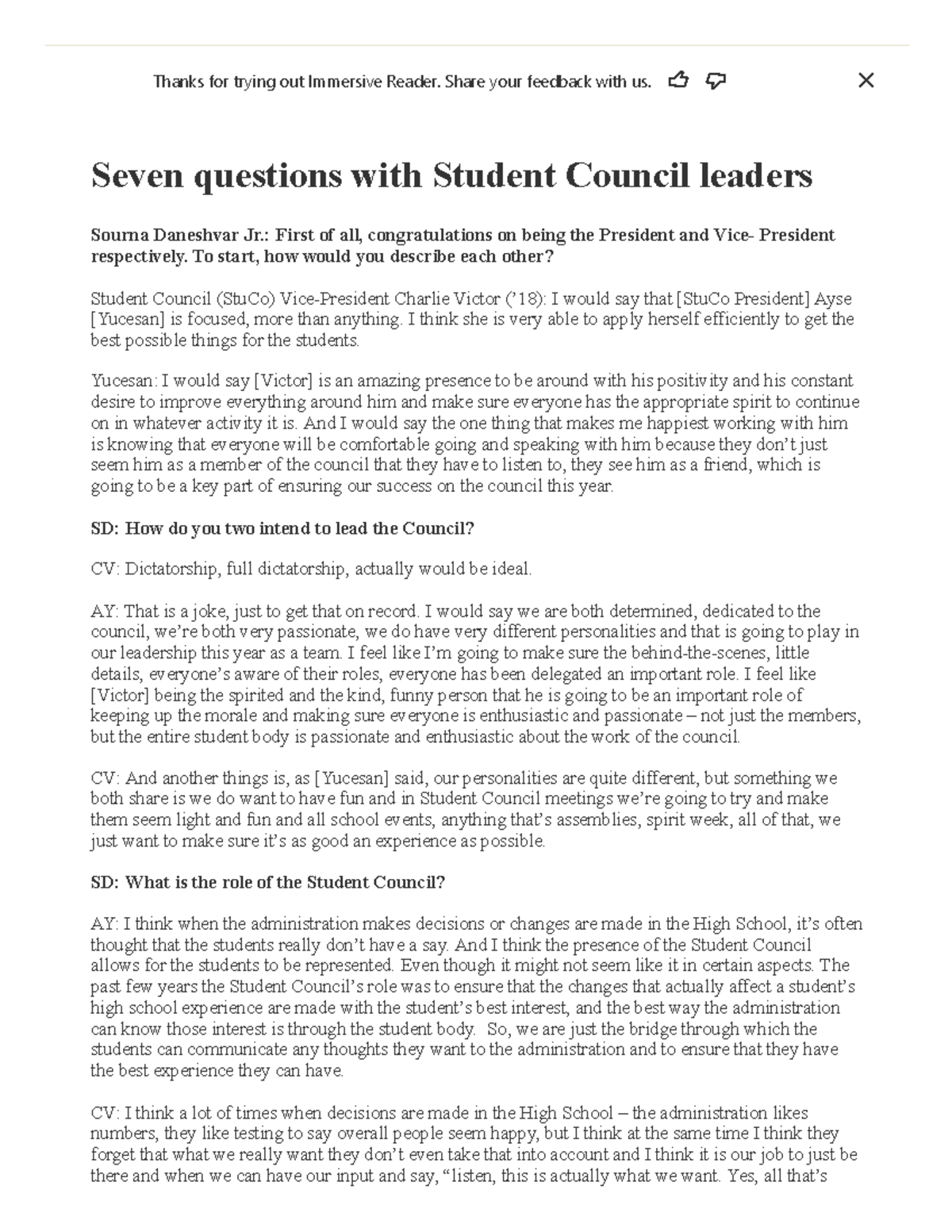 Student Council Leaders Q&A: Insights and Goals for the Year - Studocu