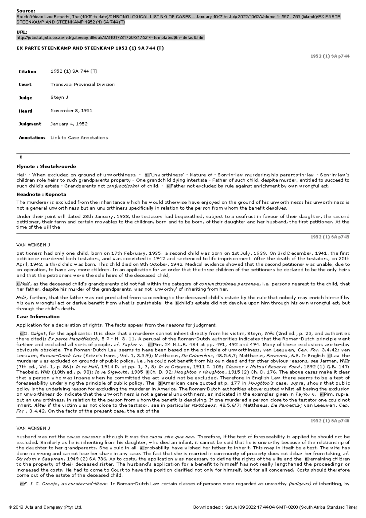 Ex Parte Minister of Safety and Security: In re S v Walters ...