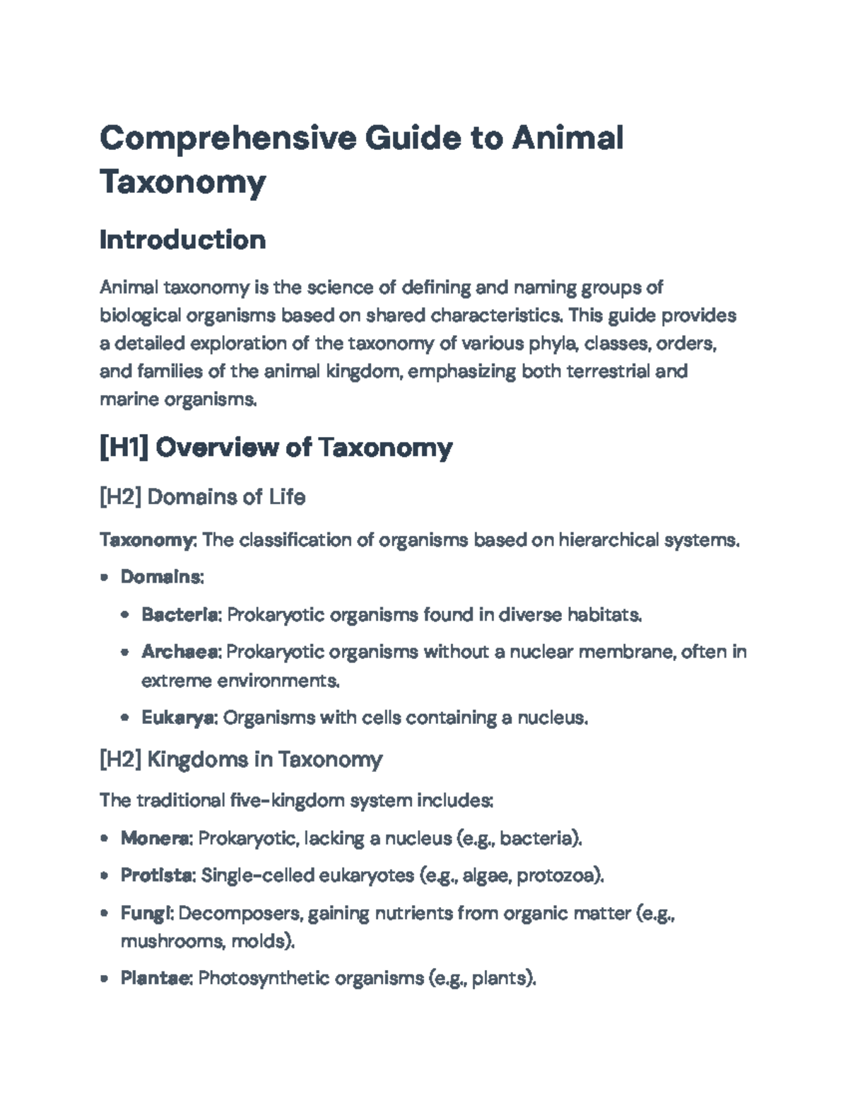Comprehensive Guide to Animal Taxonomy and Classification Systems ...