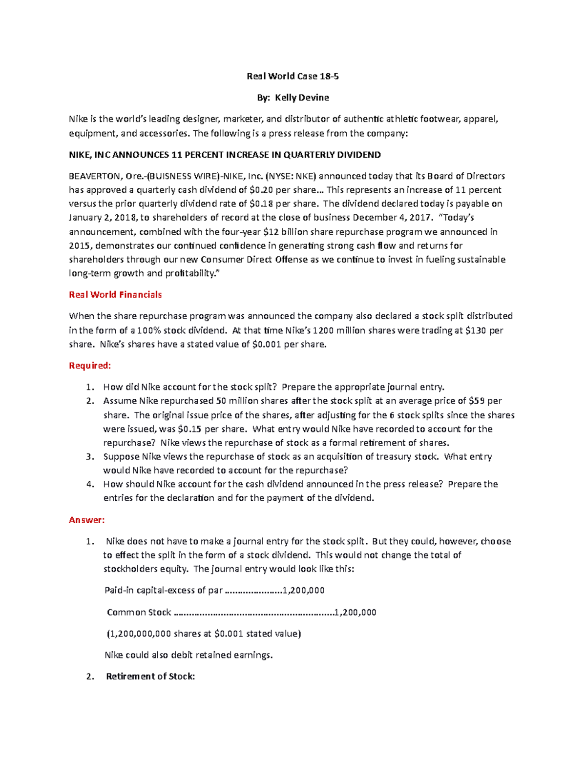 Real World Case 18-5 - discussion board - Real World Case 18- By: Kelly ...