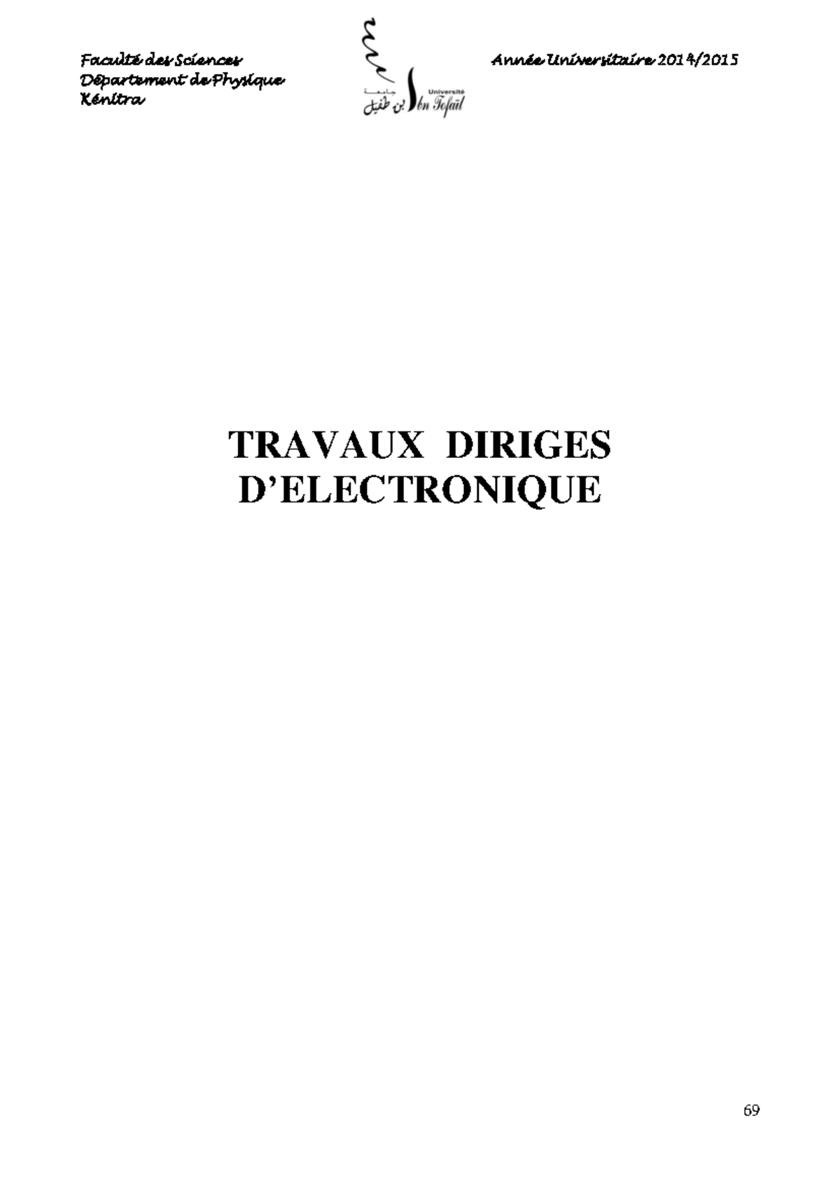 TD de Physique SMP S4 - Corrigé Série 5 - Studocu