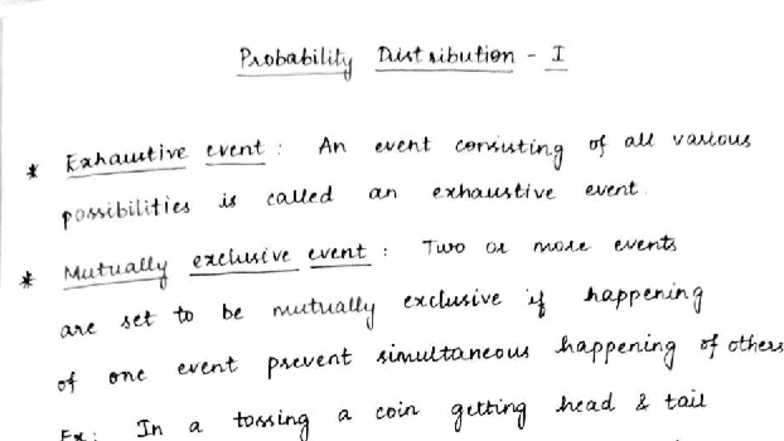 Probability Distribution I: Key Concepts and Formulas in Maths Notes ...