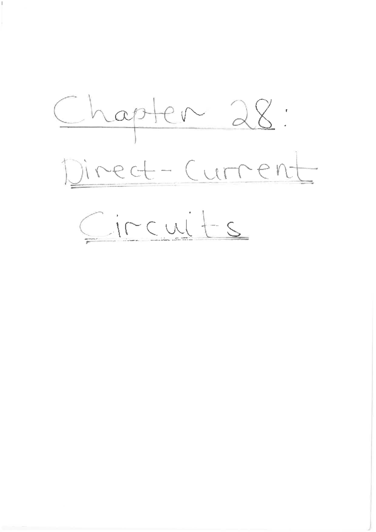 Chapter 28: Direct Current Circuits Analysis and Applications - Studocu