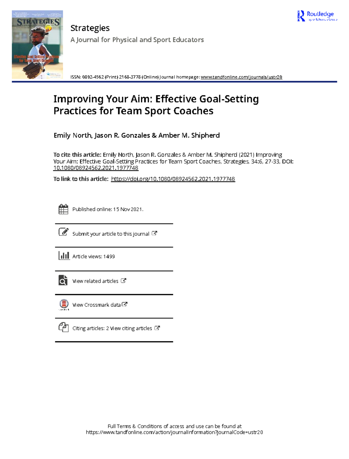 Effective Goal-Setting Strategies for Coaches in Team Sports (PE 101 ...