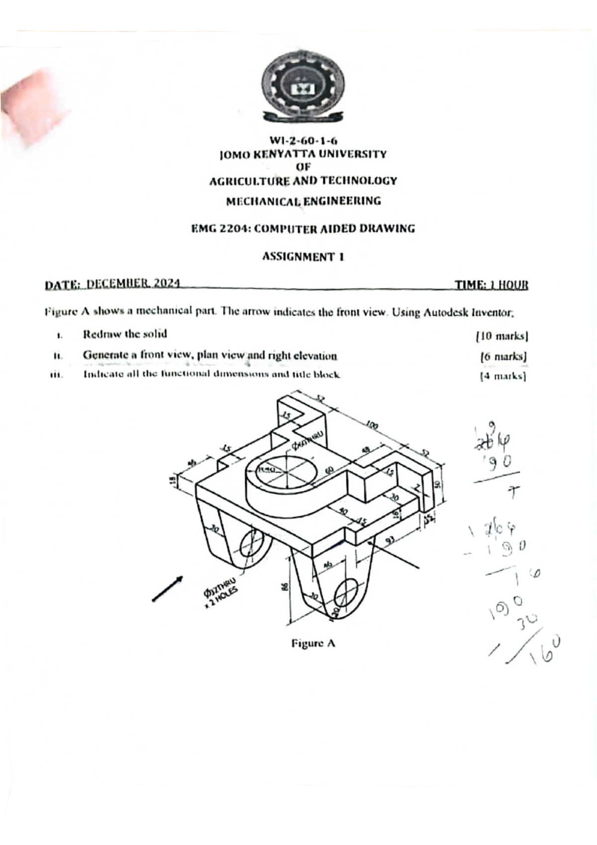 CAT 1 - Computer Aided Drawing FOR Mechanical ENG - Mechatronics ...