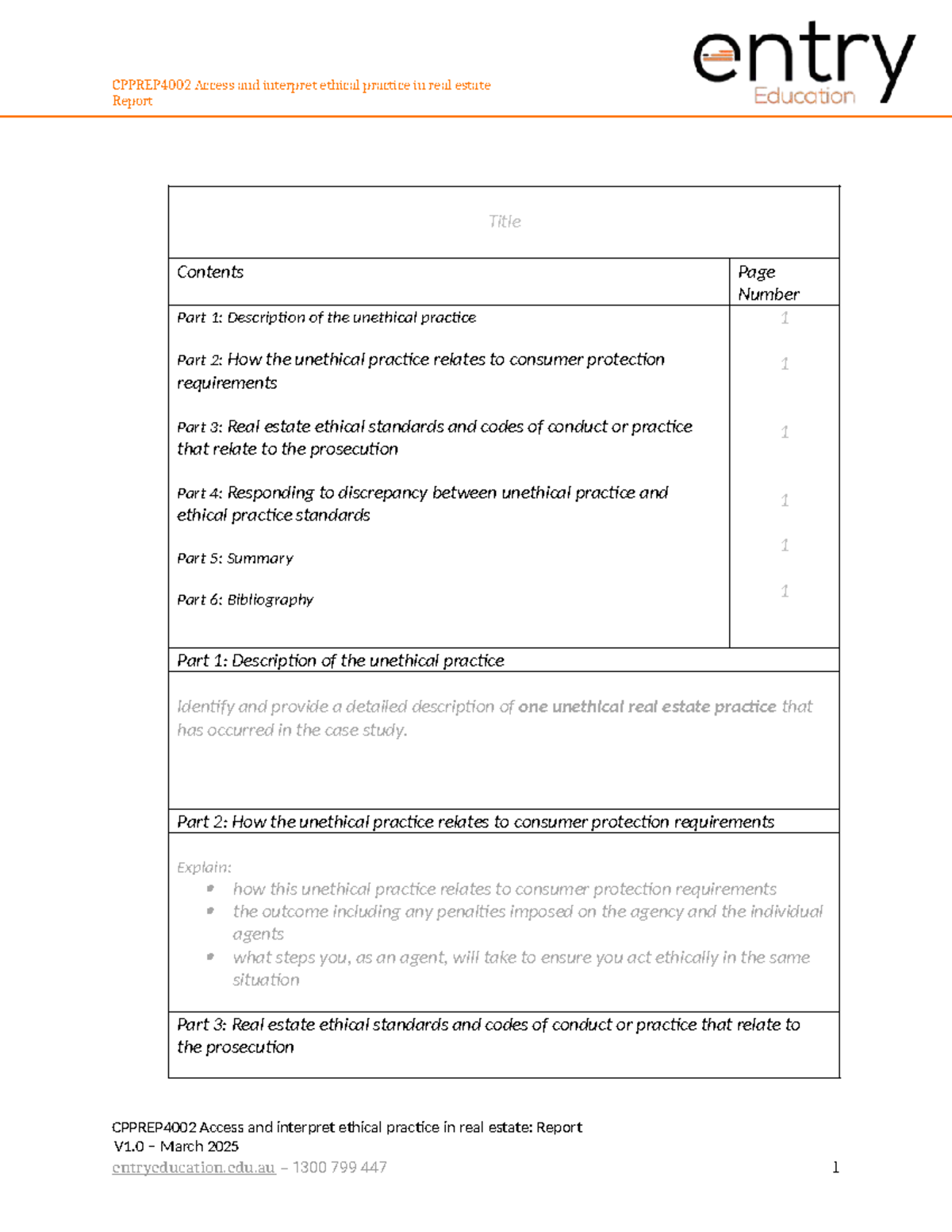 CPPREP4002 Ethical Practices in Real Estate: Unethical Case Study Report - Studocu