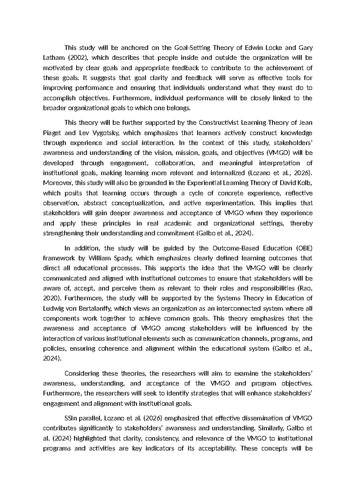 Understanding VMGO Through Theoretical Frameworks: Tiyoritkal Premwurk ...