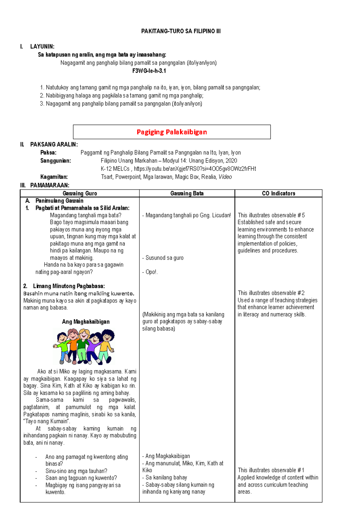 Pakitang-Turo: Paggamit ng Panghalip sa Filipino III (F3WG-Ie-h-3 ...