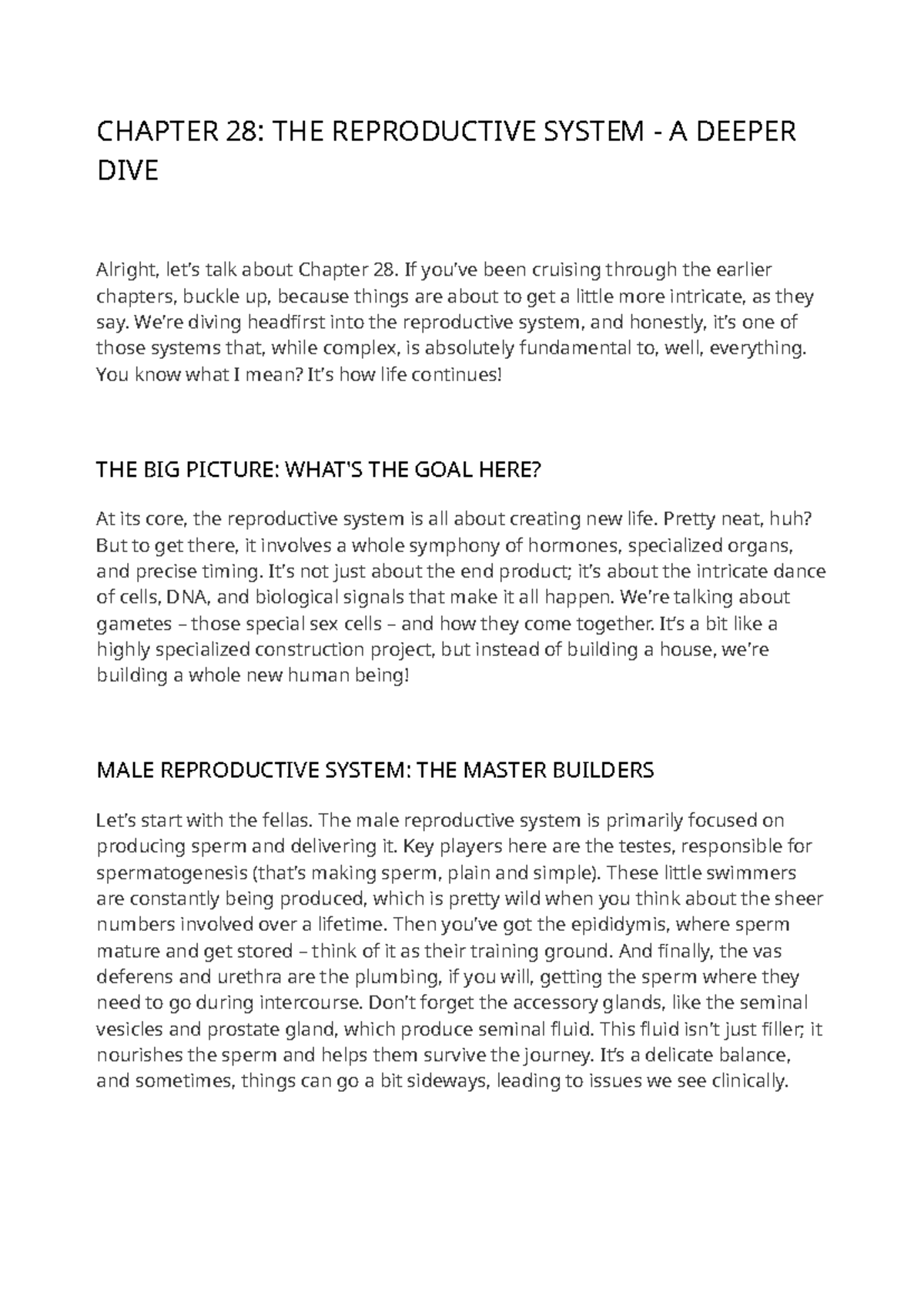 ANATOMY & PHYSIOLOGY CH 28: THE REPRODUCTIVE SYSTEM REVIEW - Studocu