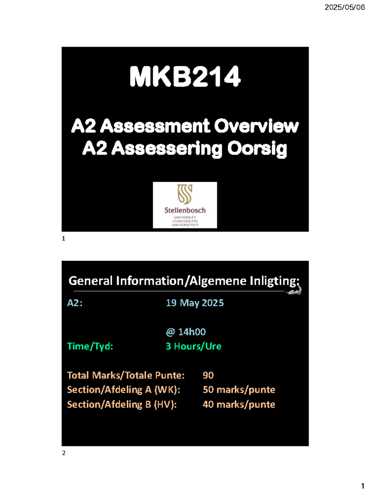 MKB214 A2 Assessment Overview and Important Information 2025 - Studocu