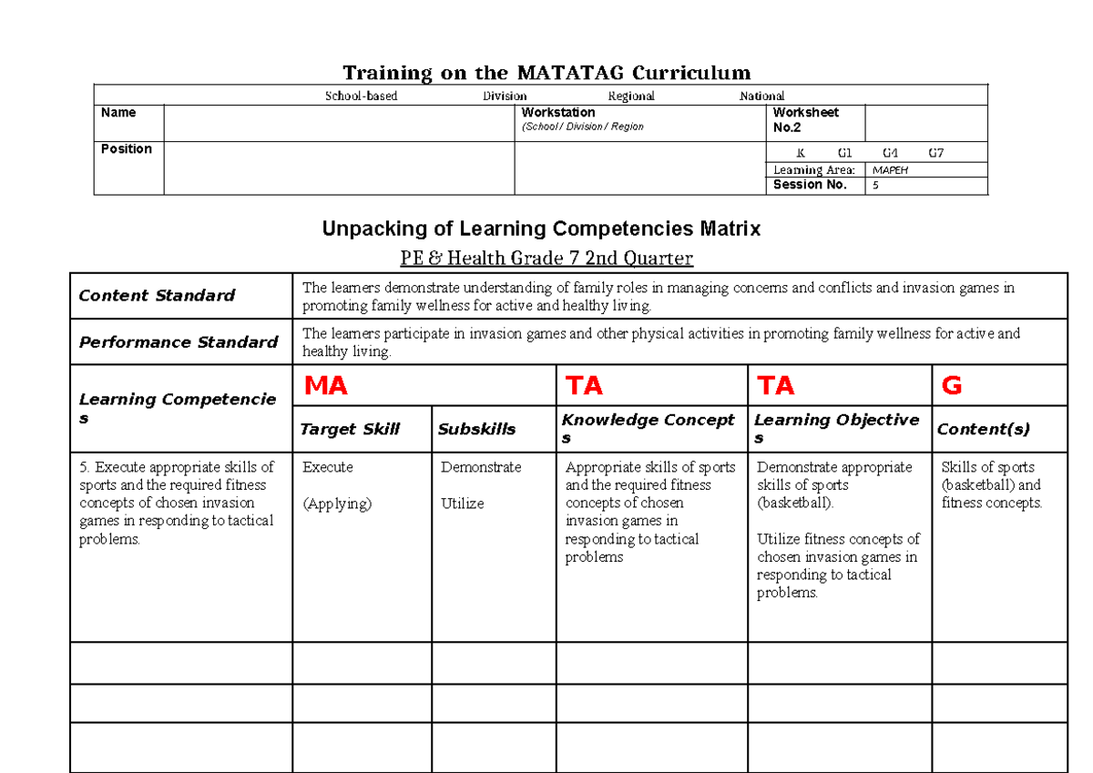 Session-4_WORKSHEET2-1.docxfor-Q2-Output - Training on the MATATAG ...