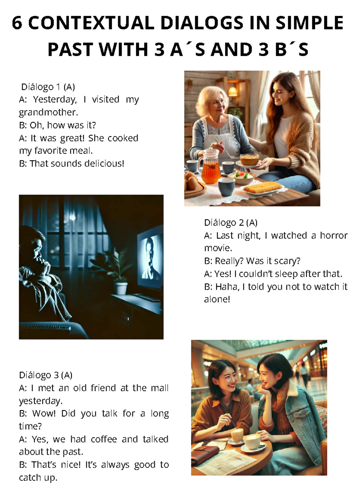 6 Contextual Dialogs in Simple Past Tense - Studocu