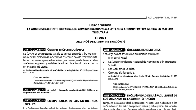 Actualidad Tributaria: Administración y Competencias de la SUNAT ...